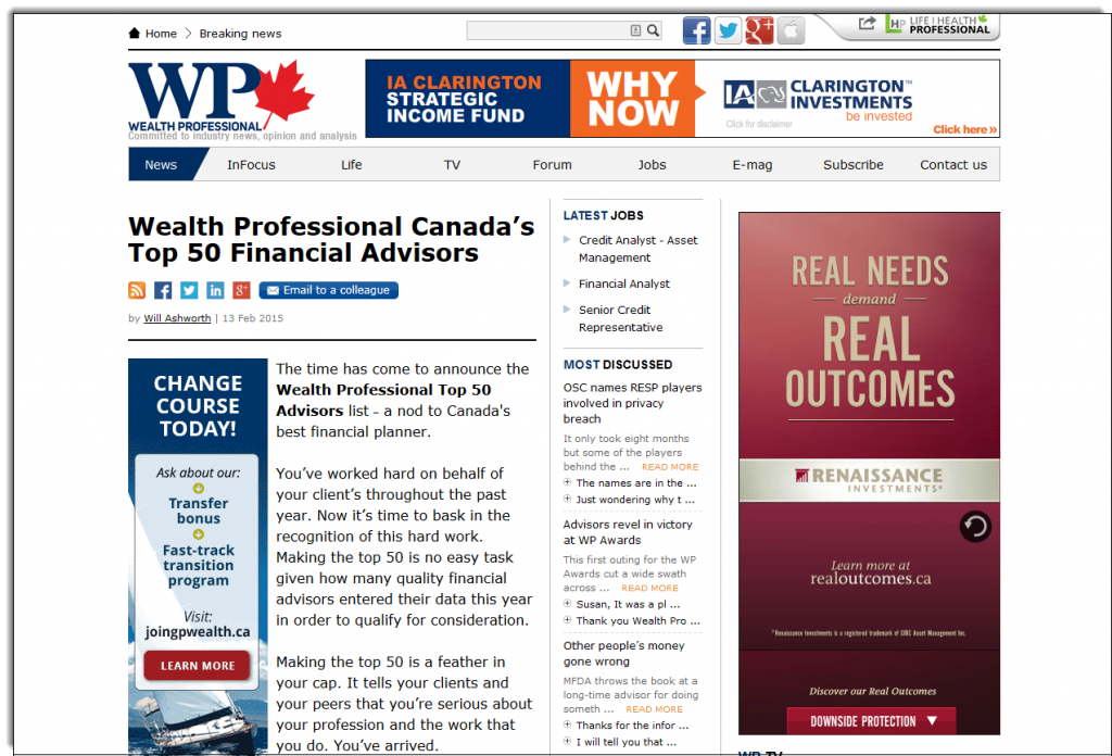 Ironshield Financial PlanningWealth Professional Canada’s Top 50 ...